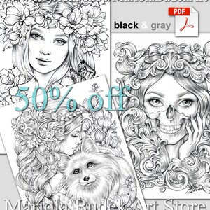 Coloring Pages Six Pack of Premium Art I | 50% off | Printable Adult ...