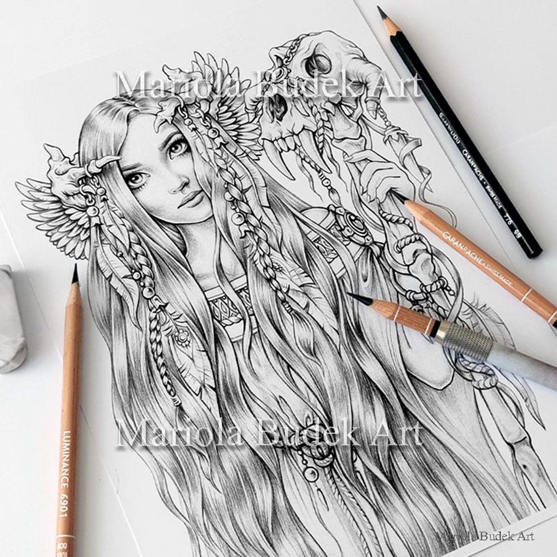 The Oracle | Mariola Budek - Premium Coloring Page | Printable Adult ...