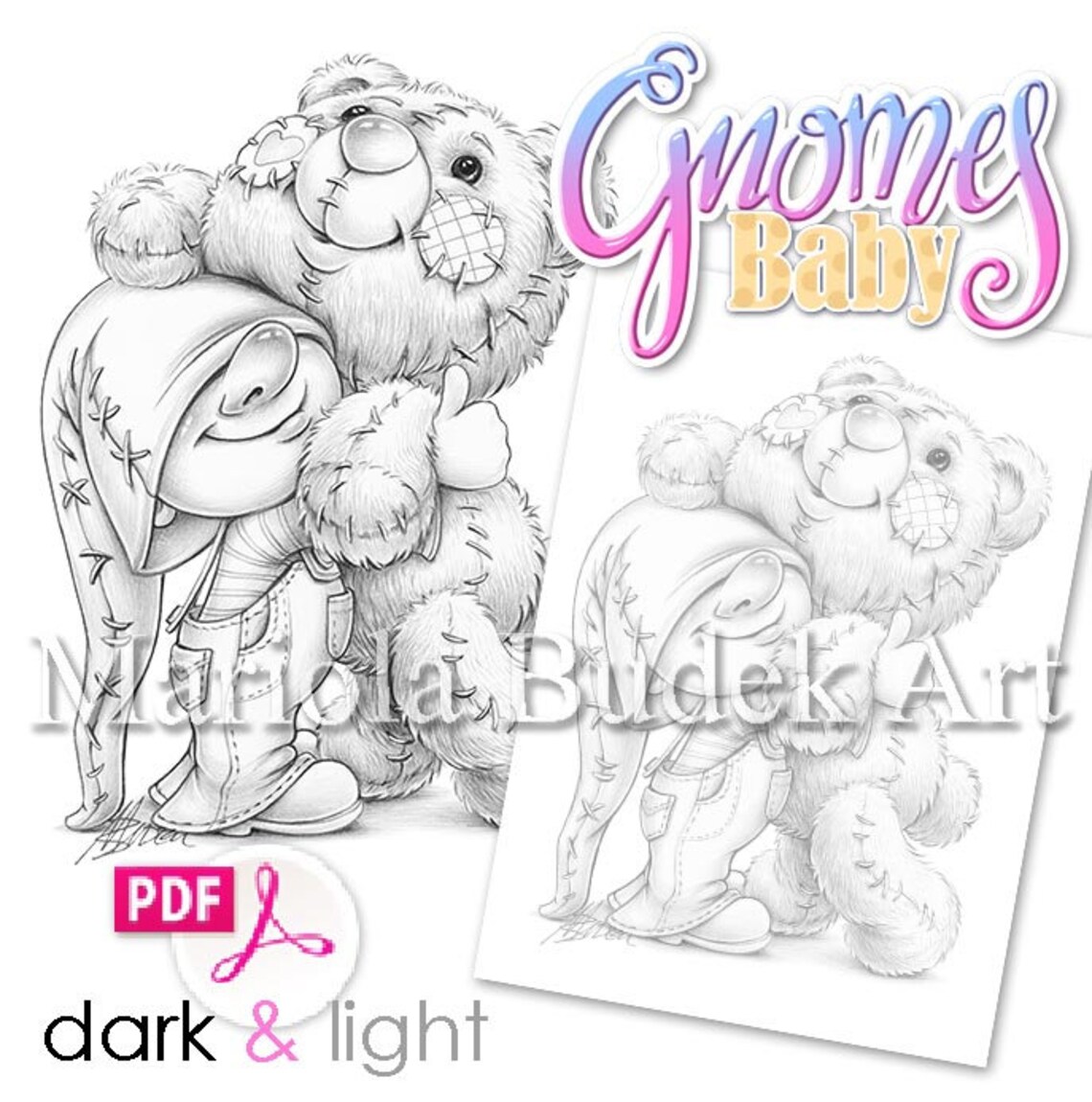 Baby Gnomes Mariola Budek Coloring Book Printable Adult - Etsy España