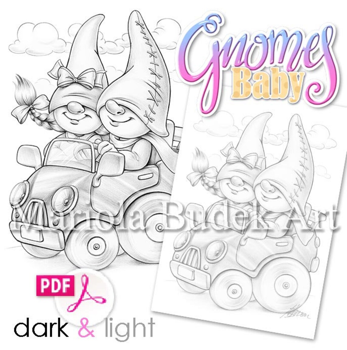 Baby Gnomes Mariola Budek Coloring Book Printable Adult - Etsy España