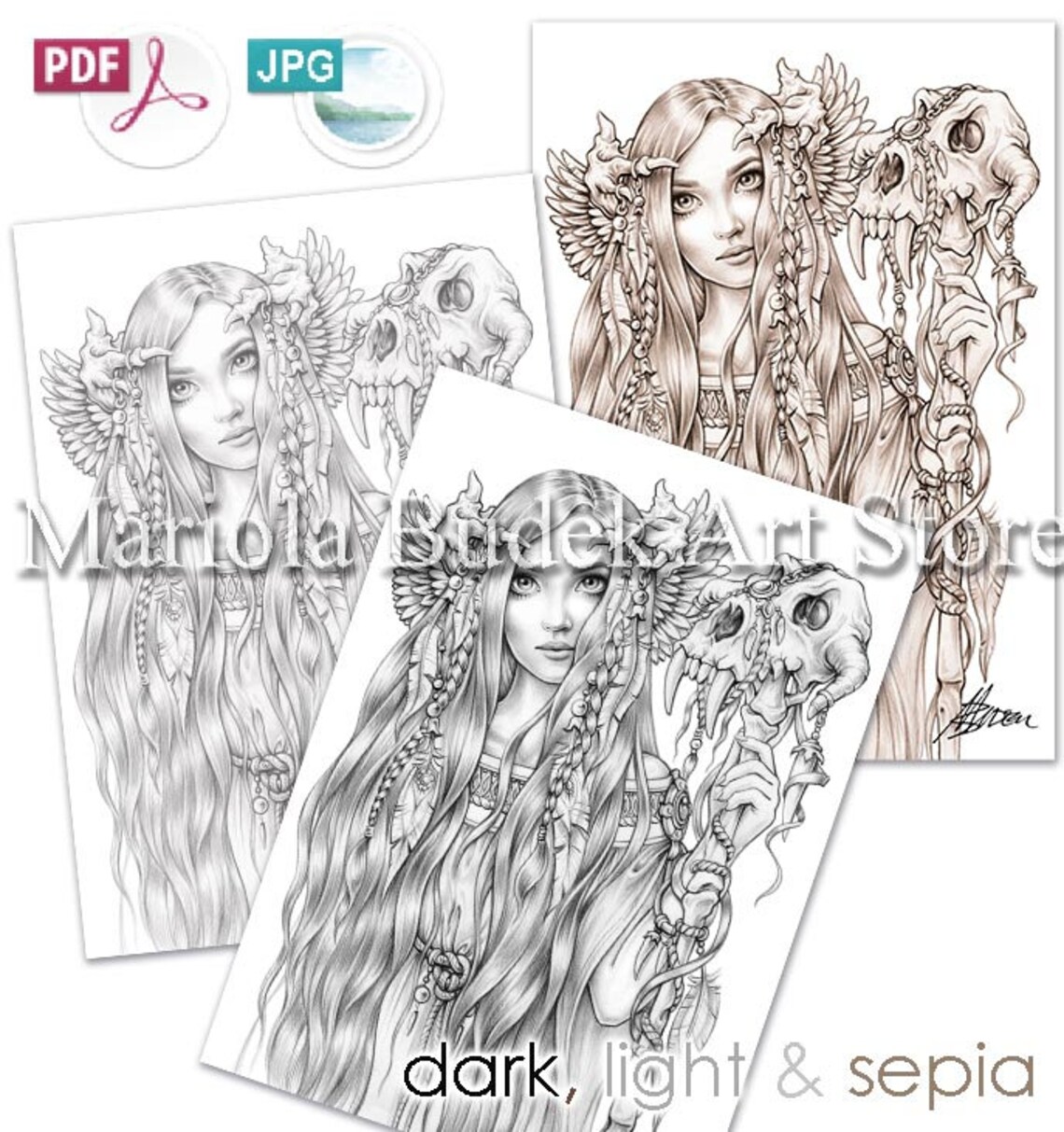 The Oracle | Mariola Budek - Premium Coloring Page | Printable Adult ...