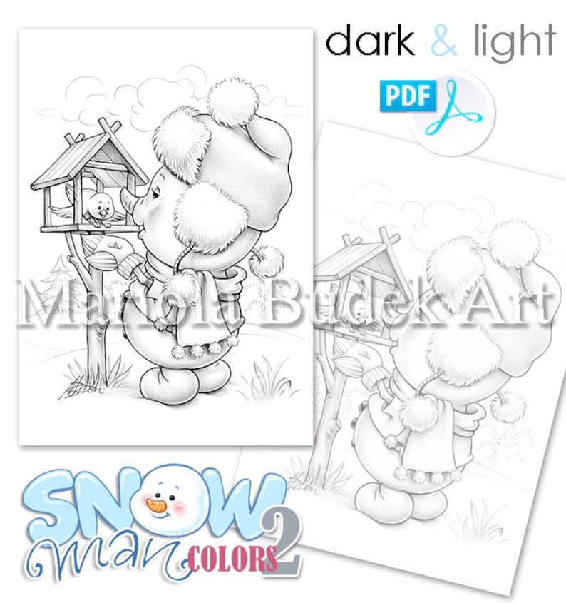 Snowman Colors 2 Mariola Budek Coloring Book Printable - Etsy