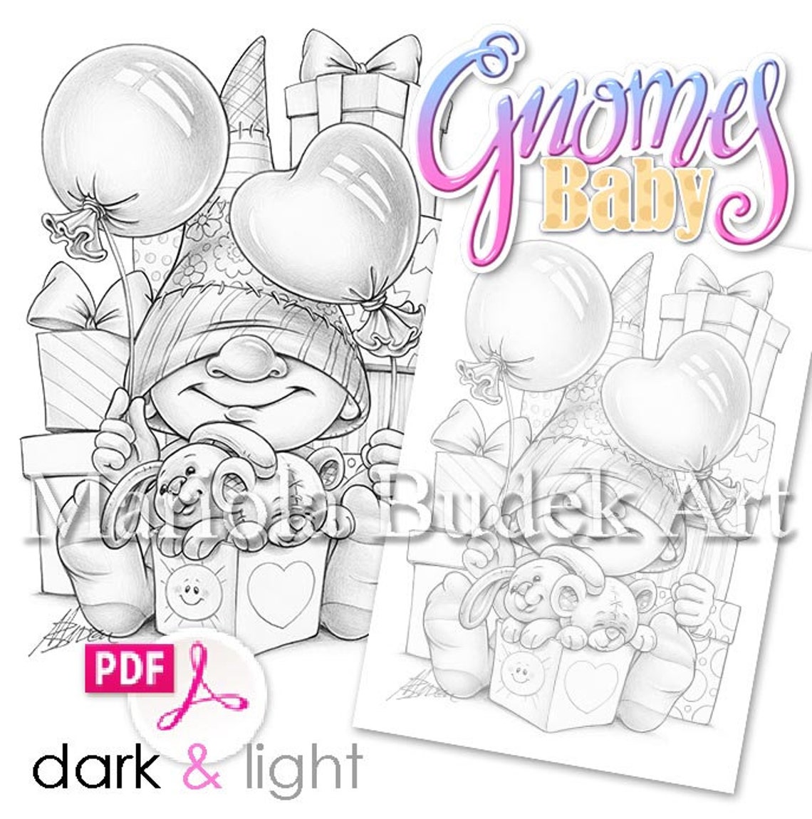 Baby Gnomes Mariola Budek Coloring Book Printable Adult - Etsy España