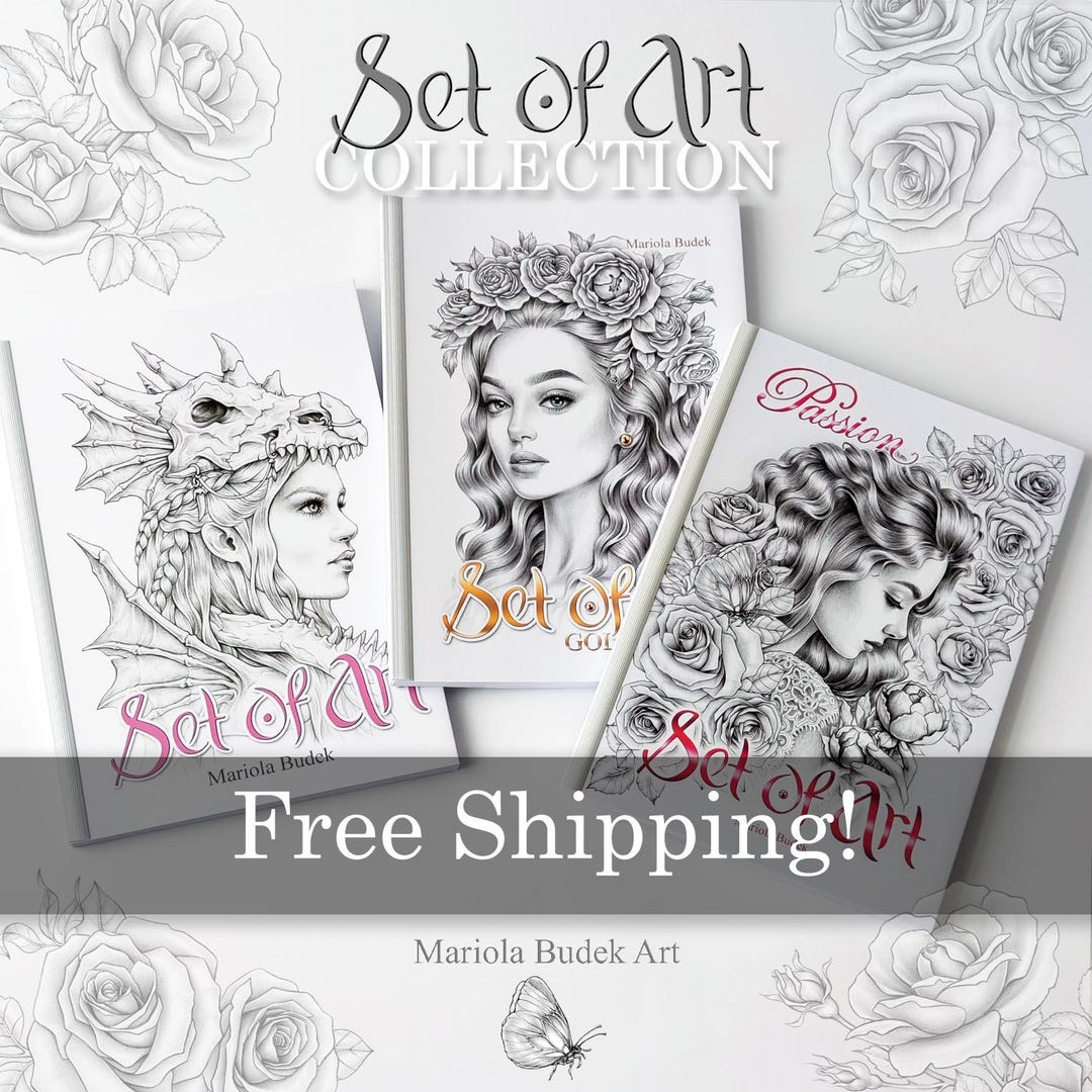 Set of Art Collection | Mariola Budek - 3 Coloring Book | Colouring 24 ...