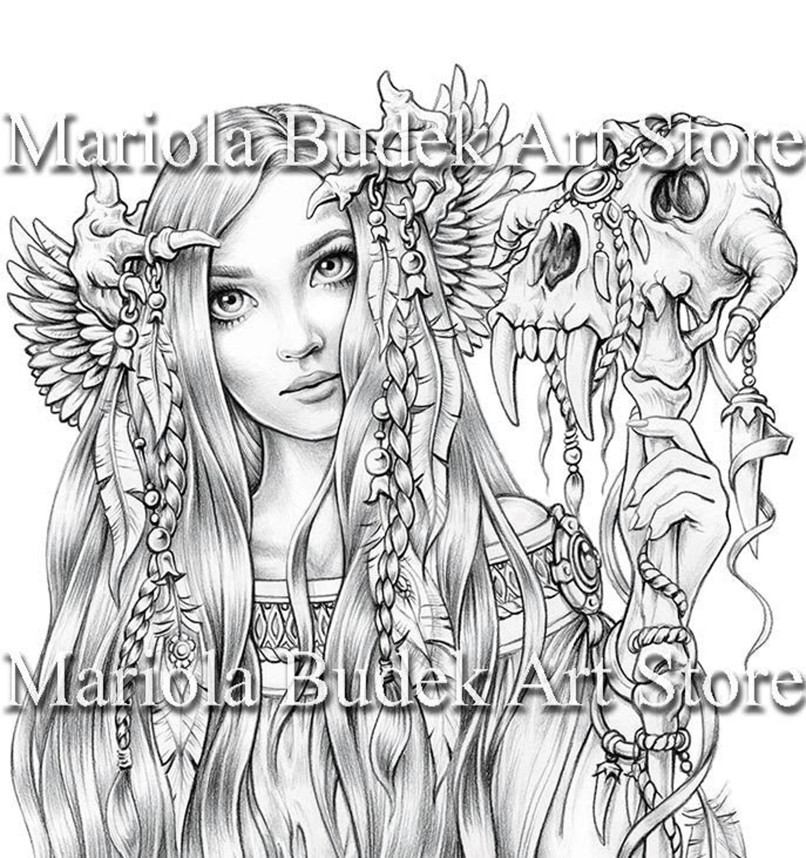 The Oracle | Mariola Budek - Premium Coloring Page | Printable Adult ...