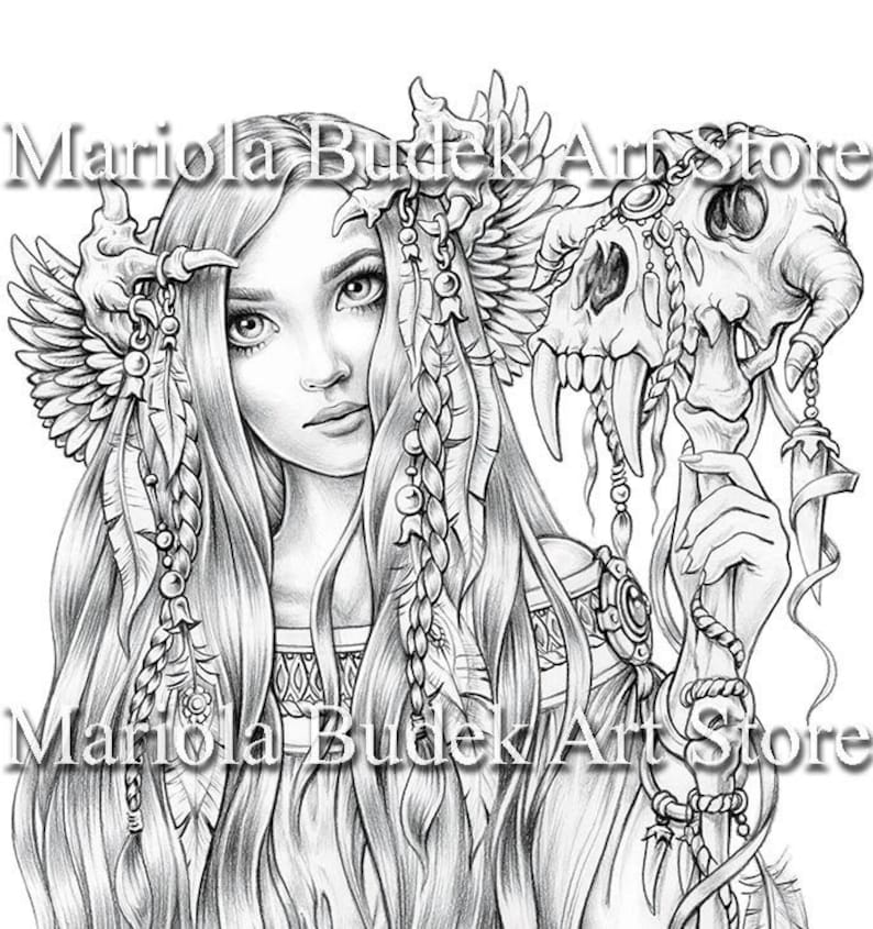 The Oracle Mariola Budek Premium Coloring Page Printable - Etsy
