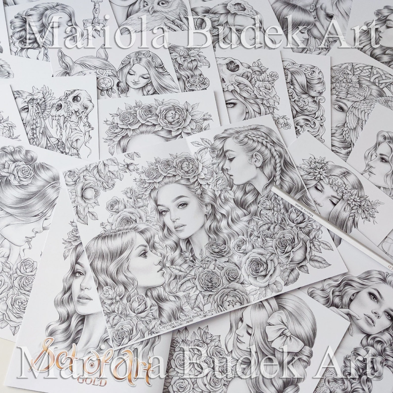 Set of Art GOLD Mariola Budek Coloring Book Kids Colouring 24 Page ...