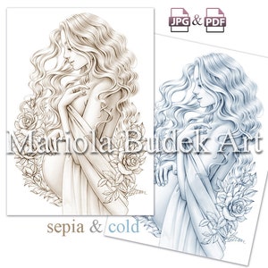 Miracle | Mariola Budek - Premium Coloring Page | Printable Adult Women ...