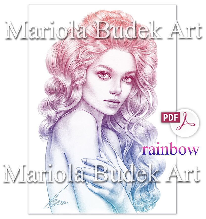 Sophie Mariola Budek Premium Coloring Page Printable - Etsy Sophie Mariola Budek Premium Coloring Page Printable - Etsy
