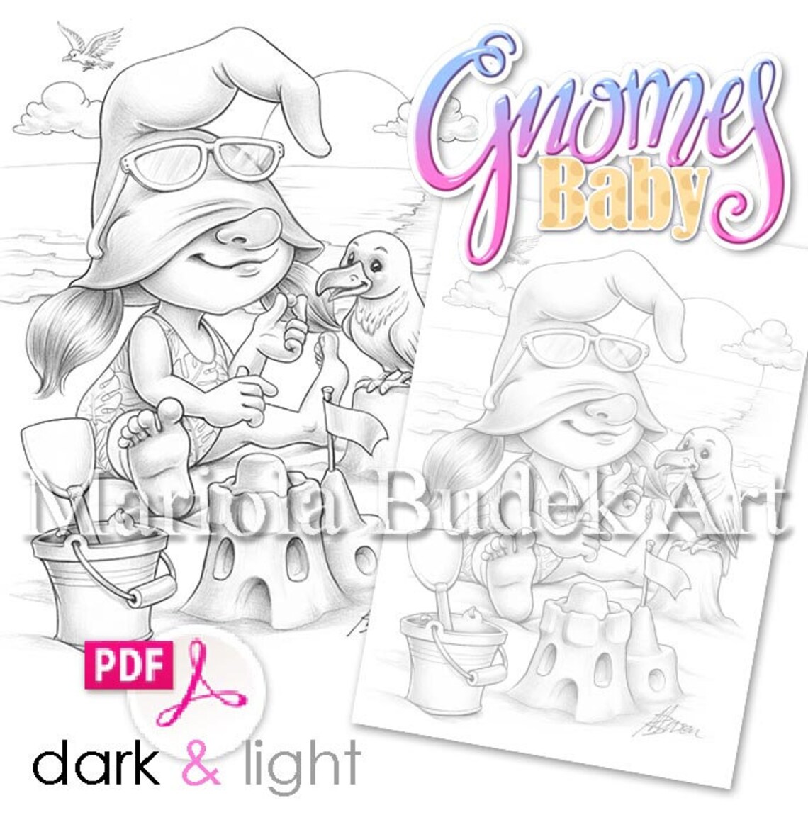 Baby Gnomes Mariola Budek Coloring Book Printable Adult - Etsy España