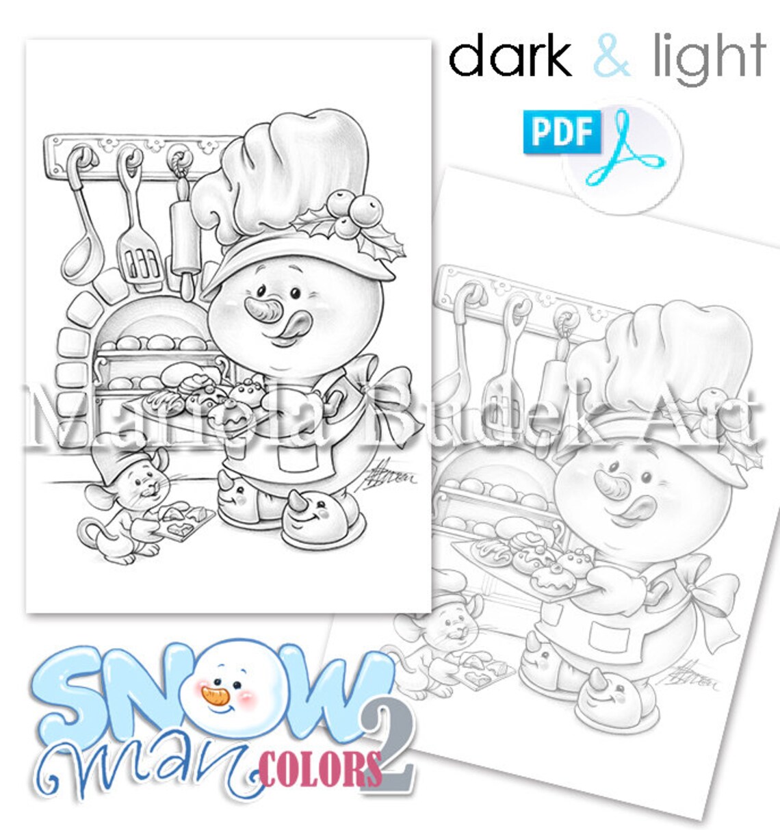 Snowman Colors 2 Mariola Budek Coloring Book Printable - Etsy