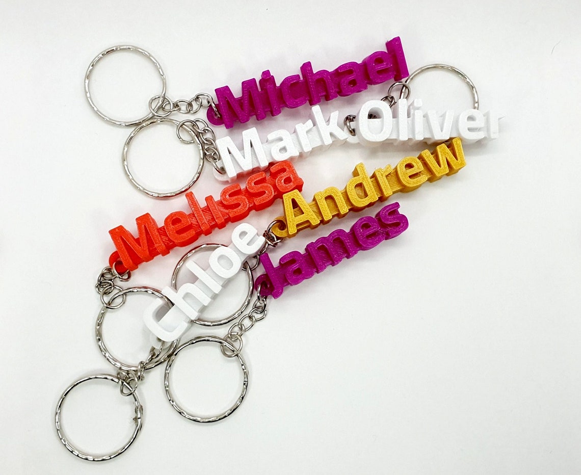 Custom Name Keyring 3D Printed Accessories Keyrings - Etsy