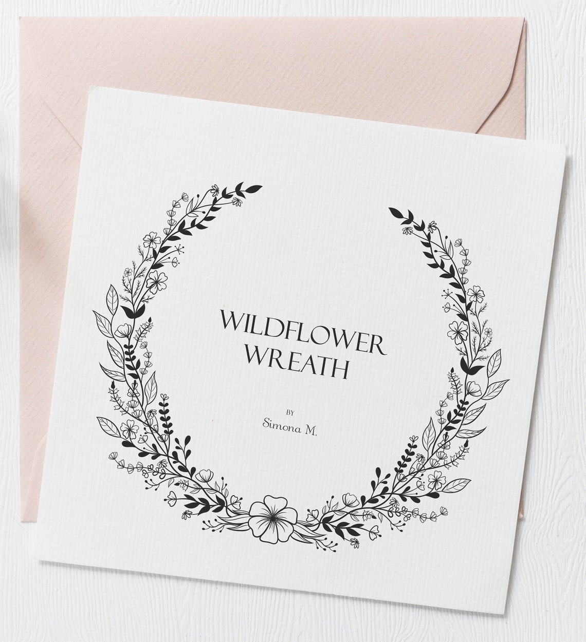 Wildflower Wreath Vine Hand Drawn LOGO Art/clipart/vector/svg - Etsy