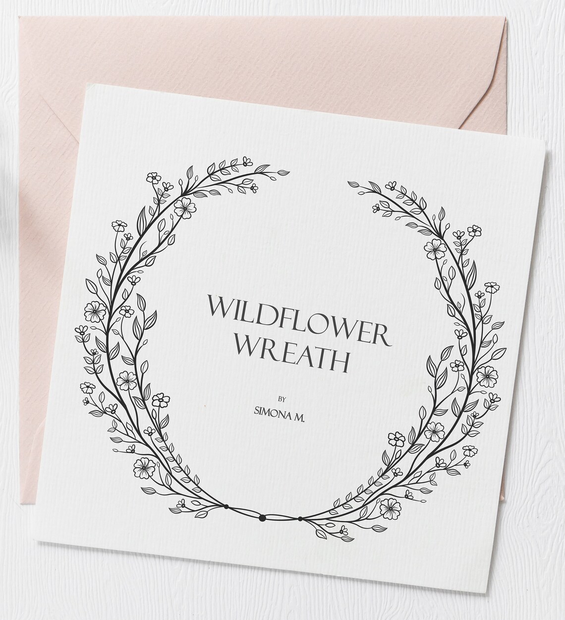 Wildflower Wreath Vine Hand Drawn LOGO Art/clipart/vector/svg/png - Etsy