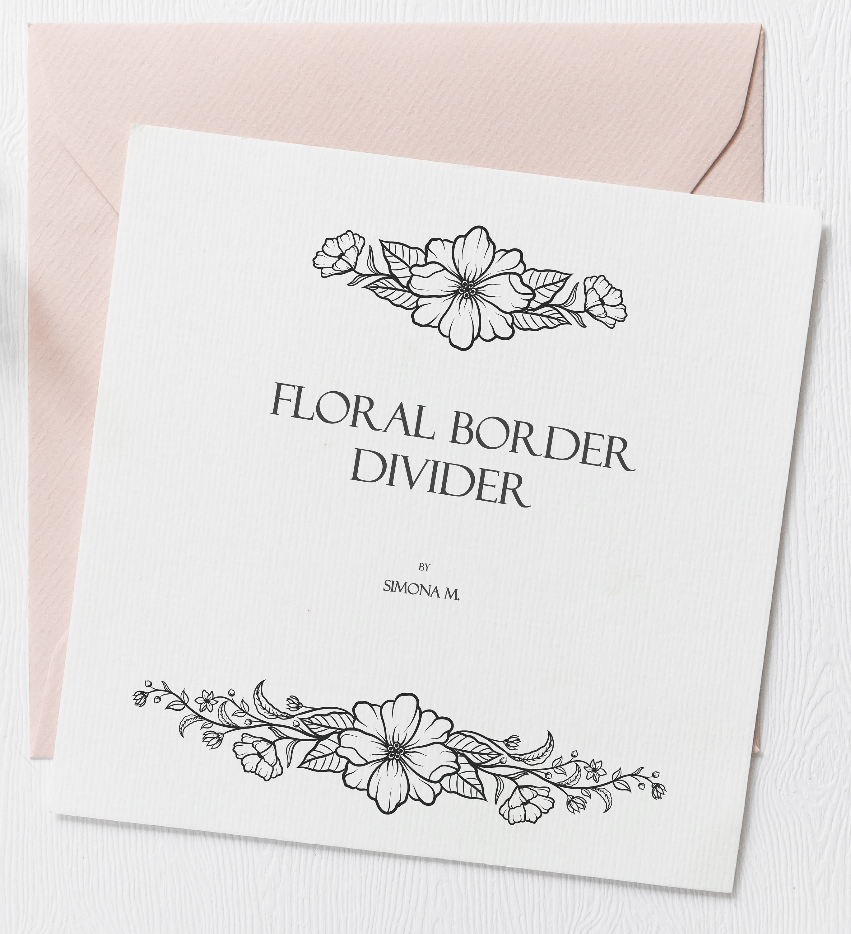 Flowers Floral Border Divider Pack Elements Hand Drawn LOGO Art/clipart ...