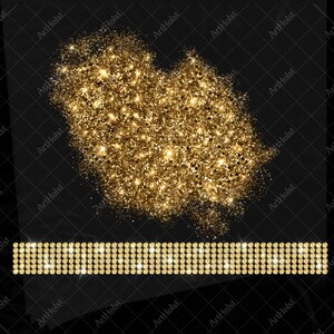 Gold Glitter Clipart: Sparkle Overlays, Christmas Wedding Graphics (PNG ...