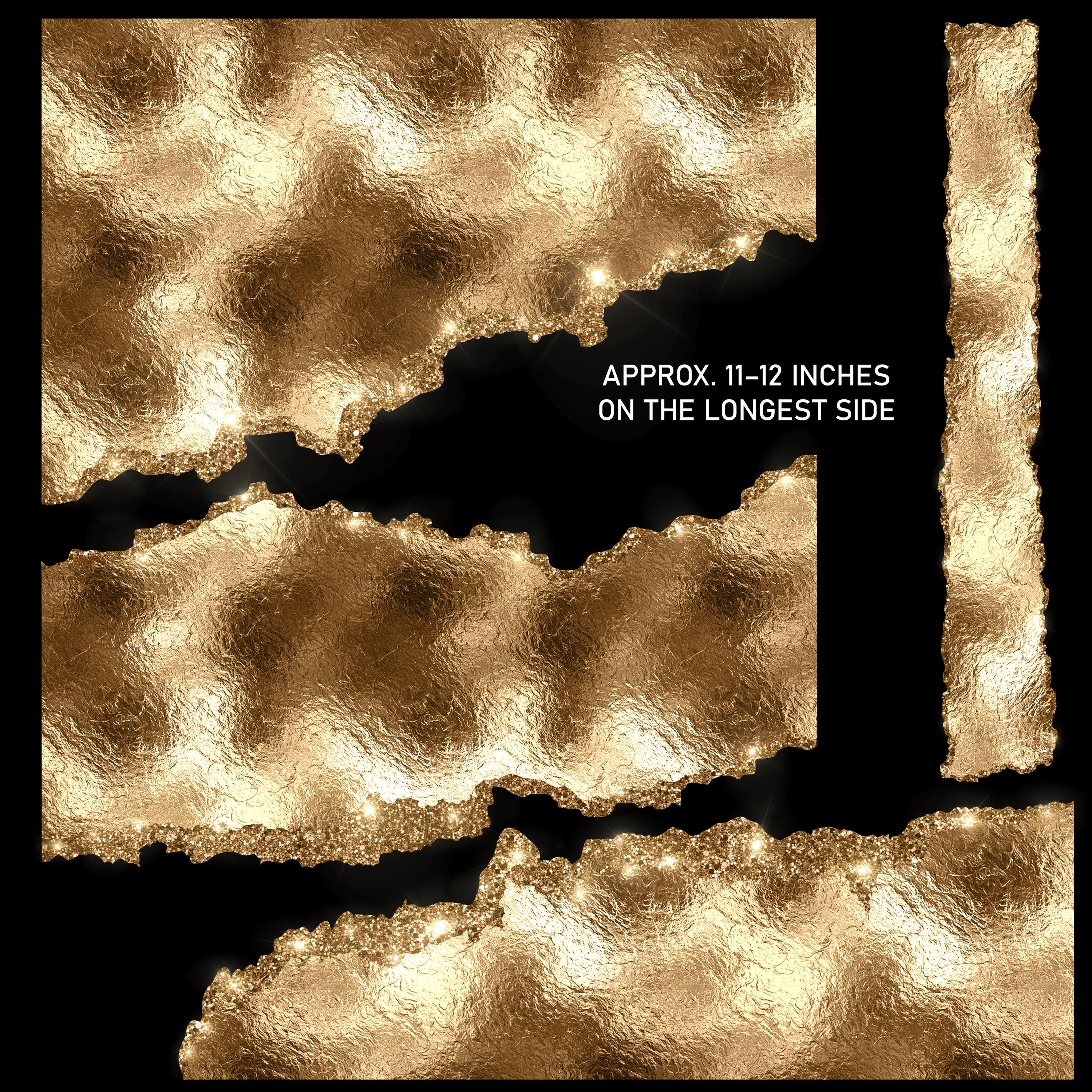 Gold Metallic Foil Borders Clipart, PNG Design Elements for Invitations ...