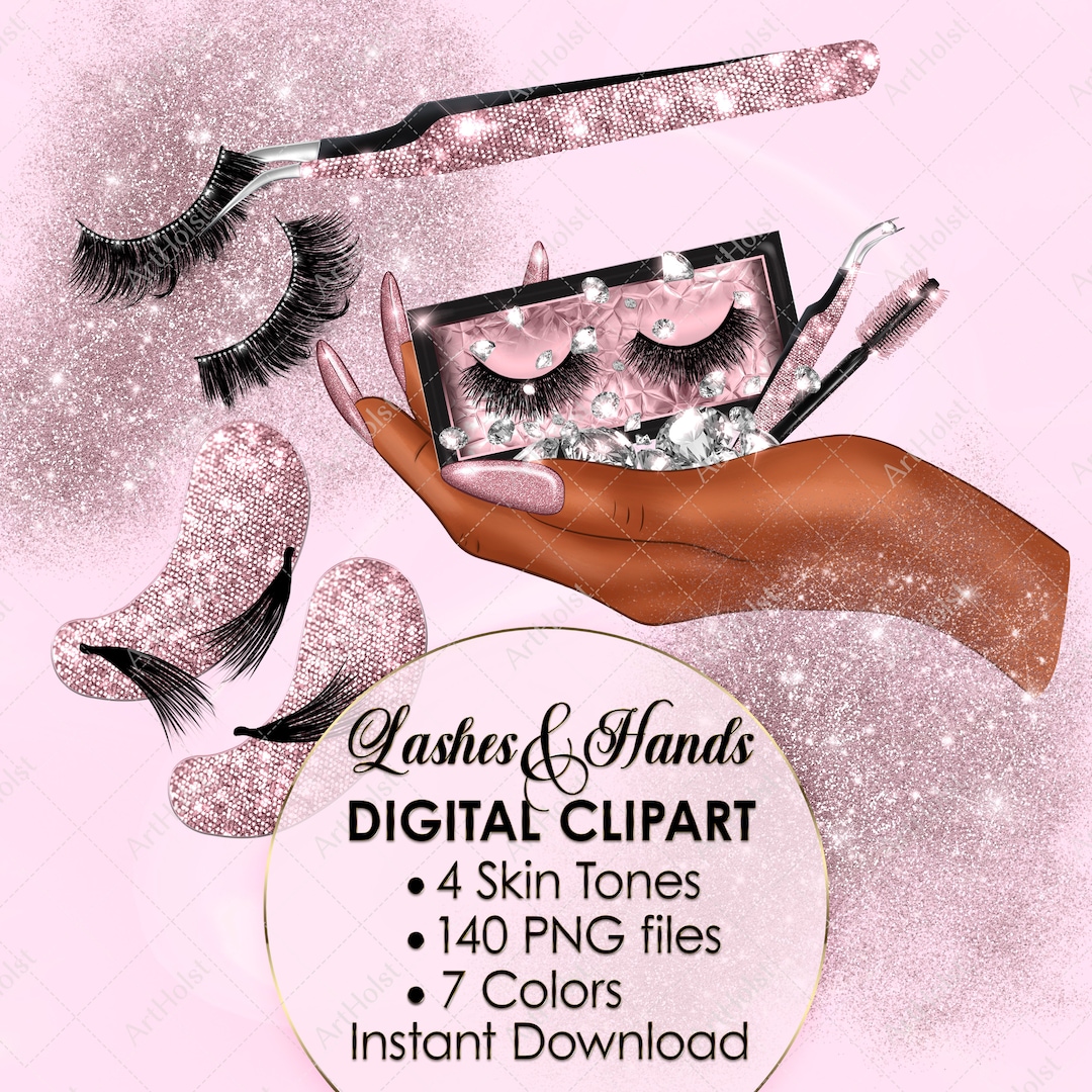 Lash Tools Hand PNG Clipart: Eyelash Extension Art (digital Download ...