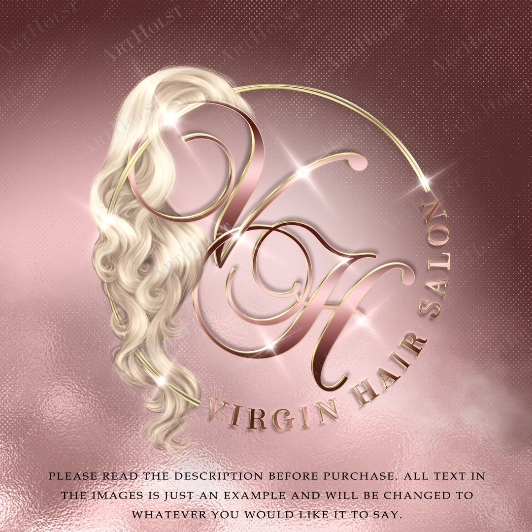 Hairdresser Logo Design, Pink Logo Design, Hair Logo, Hair Logo, Gold ...