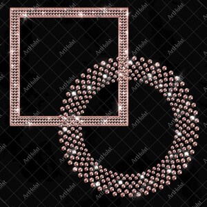 Rose Gold Diamond Frame Clipart: Wedding Christmas Graphics (PNG ...