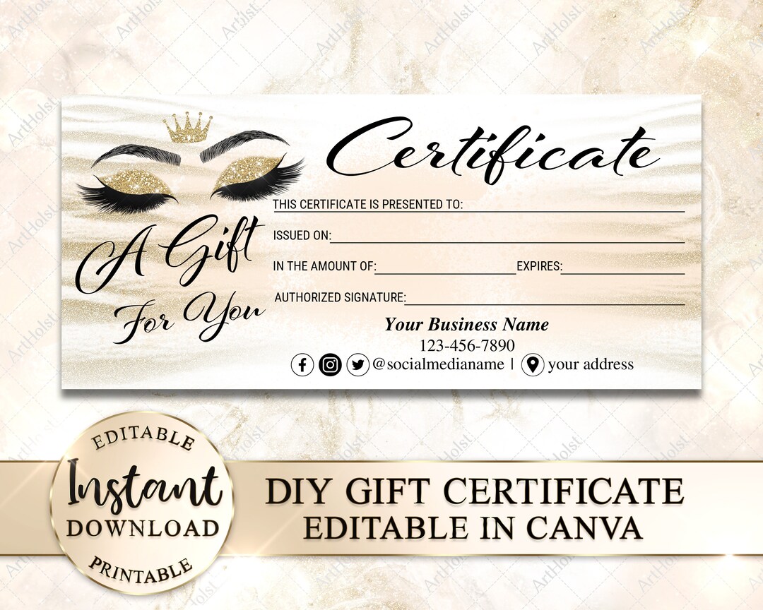 Gift Certificate Template, Gift Voucher, Holiday Editable Gift Card ...