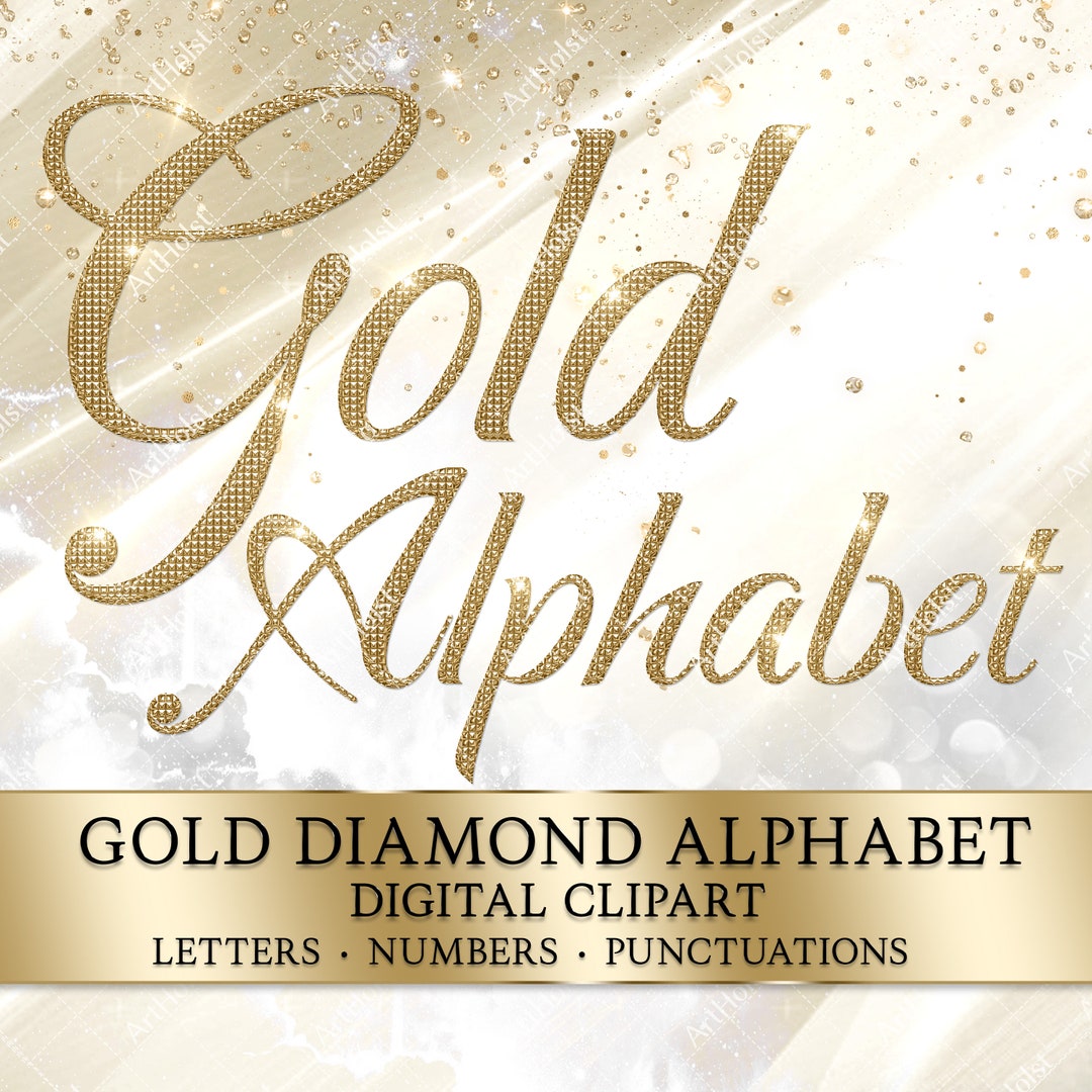 Gold Alphabet PNG, Gold Cursive Letters, Sparkling Gold Letters ...
