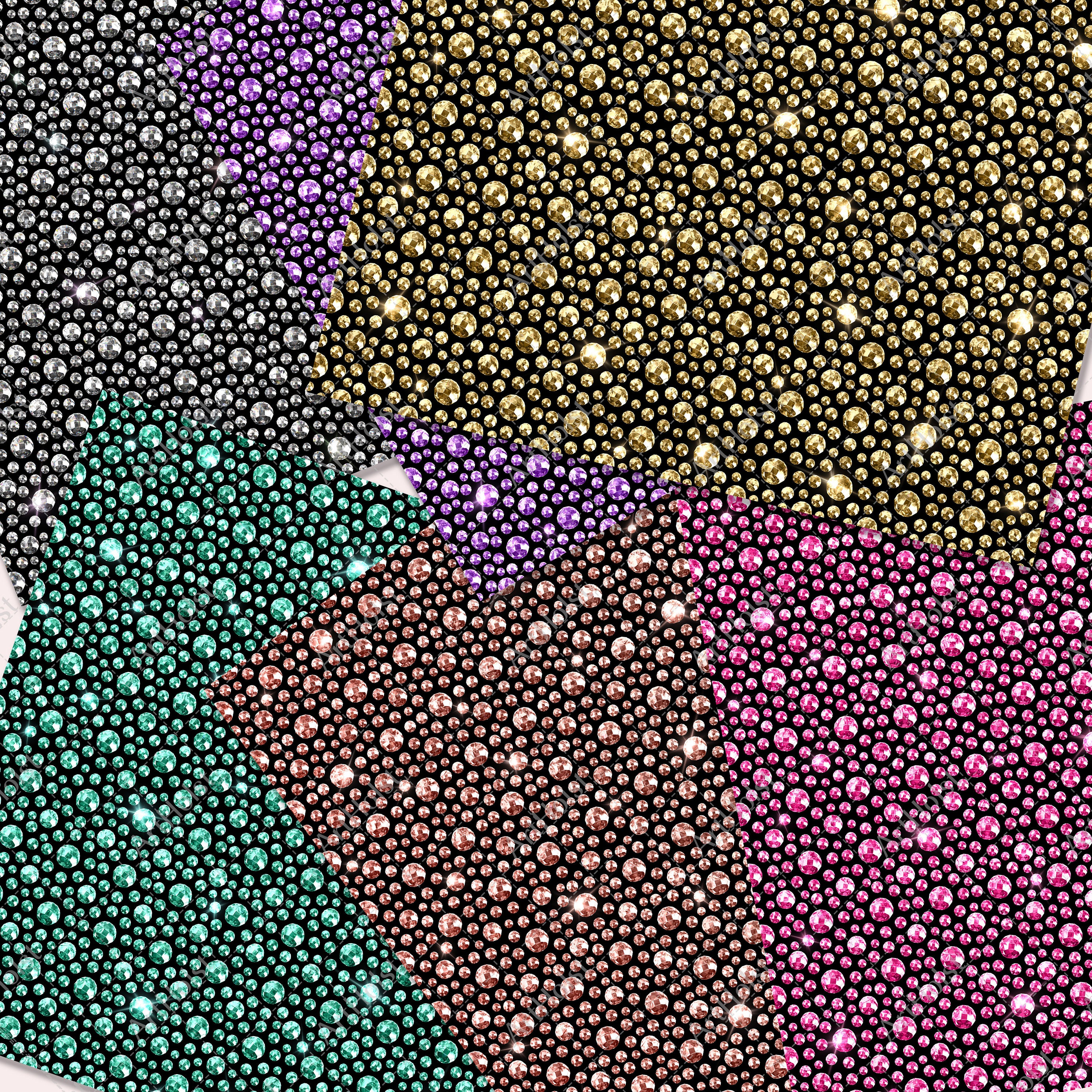 Rhinestone Digital Paper: Seamless Diamond Textures (digital Download ...