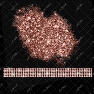 Rose Gold Glitter Overlays PNG, Birthday Elements PNG, Christmas ...
