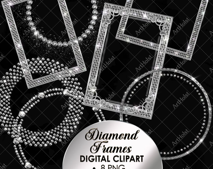 GLITTER Circles Clipart, Sparkling Shiny Frames, Digital Graphics Png ...