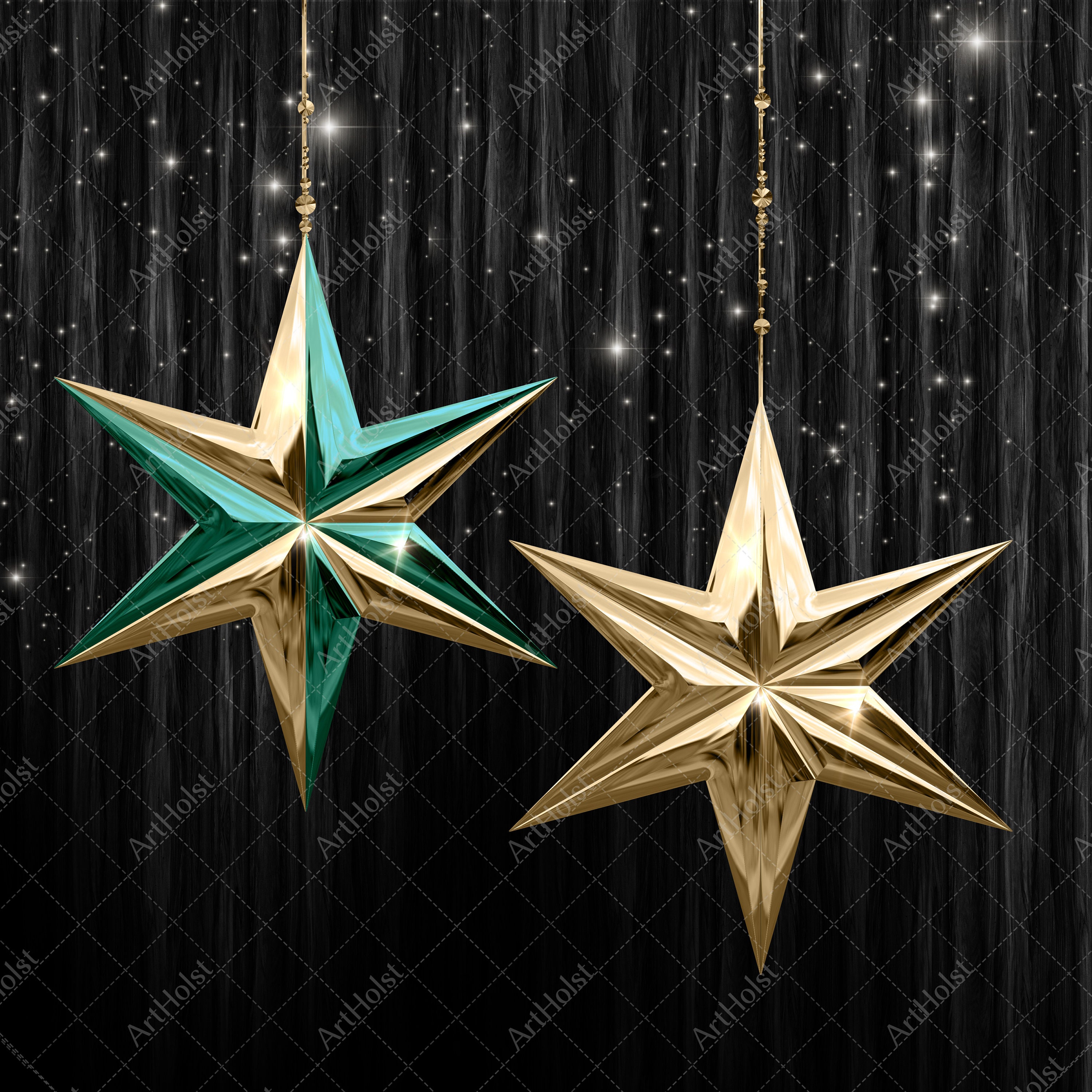 Green & Gold Christmas Baubles Clipart: PNG Ornaments (digital Download ...