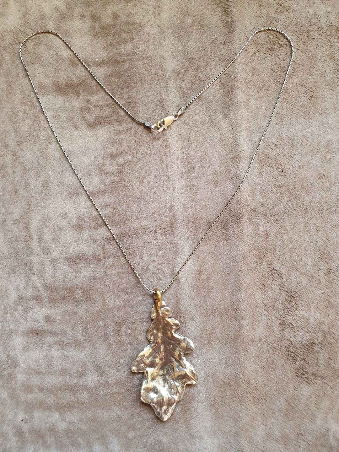 Collier Feuille de Chêne Argenté - Etsy France