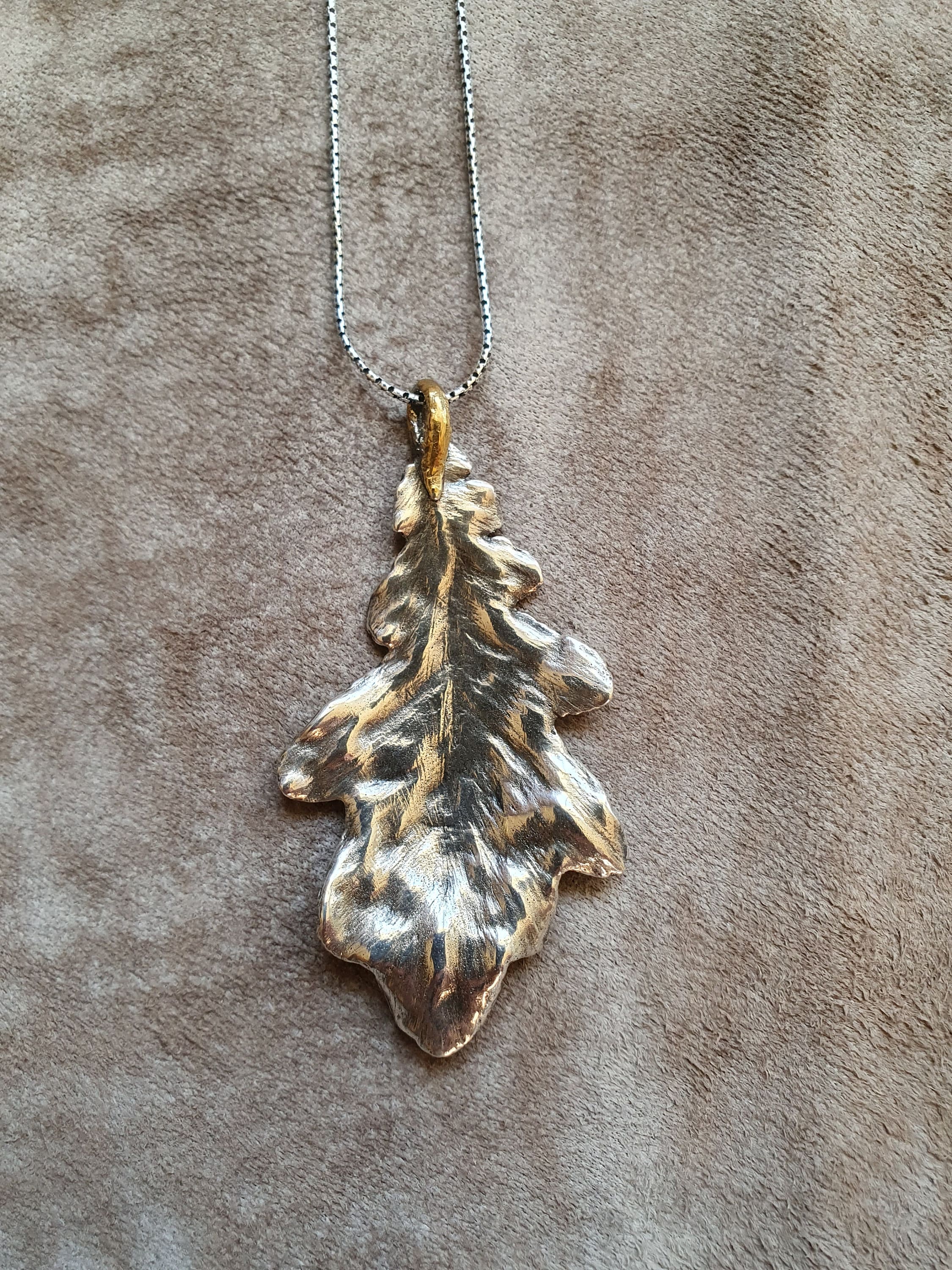 Collier Feuille de Chêne Argenté - Etsy France