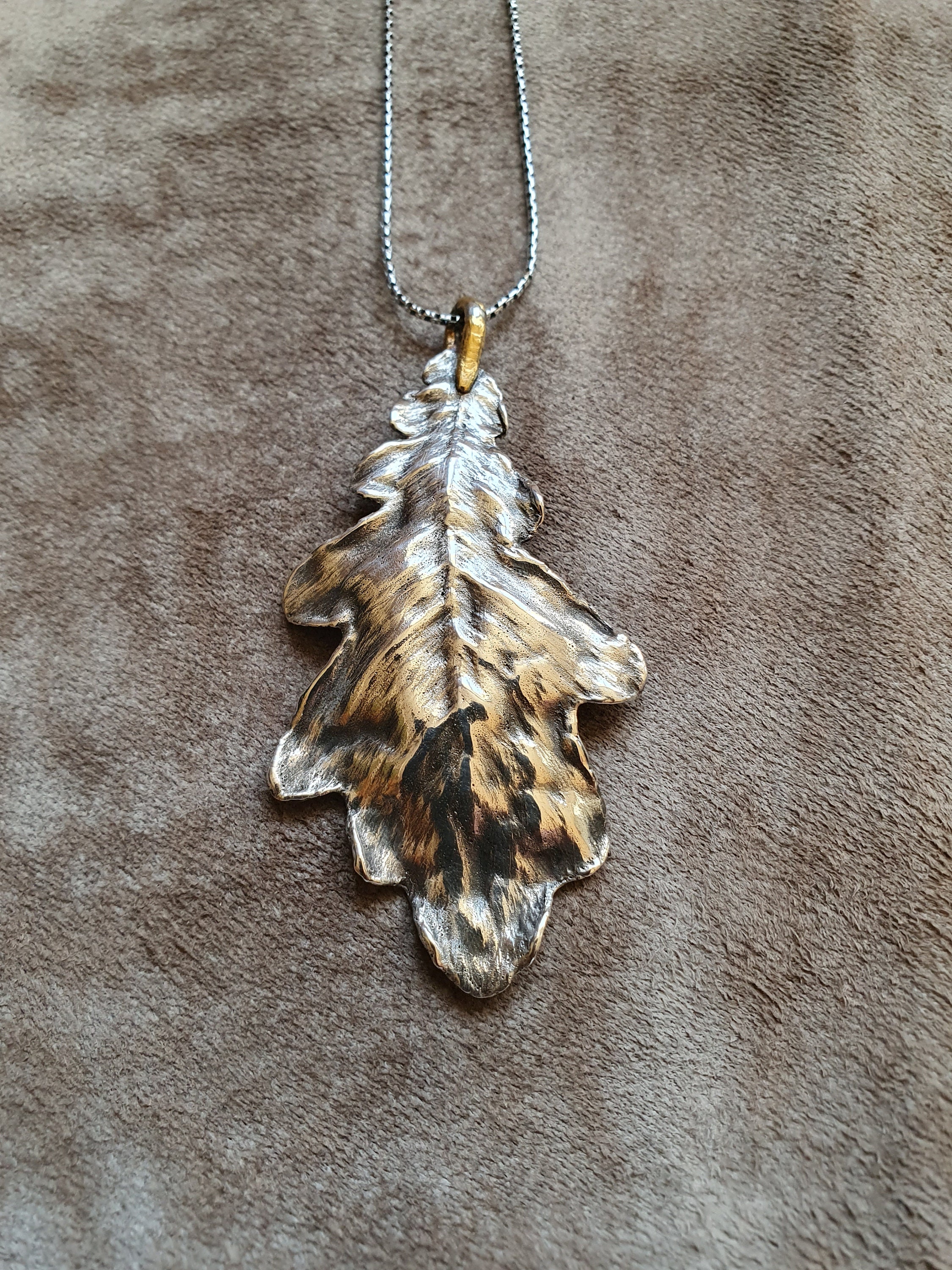 Collier Feuille de Chêne Argenté - Etsy France