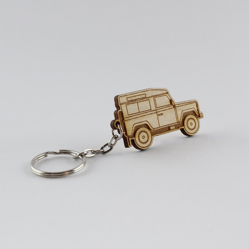 Key Ring Land Rover Defender 90 110 130 Wooden Key Chain | Etsy