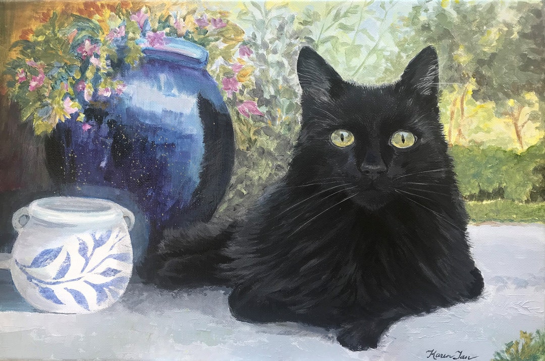 Pet Portrait Garden Background | Pet Portrait From Photo | Custom Pet ...