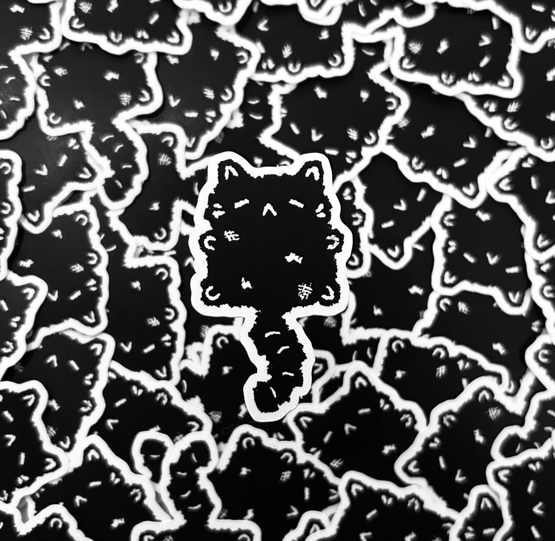 Cute Cat Sticker | Waterproof Vinyl Cut Cat Sticker Vinyl Cat Sticker ...