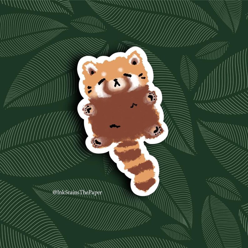 Cute Red Panda Sticker | Waterproof Red Panda Sticker Vinyl Red Panda ...
