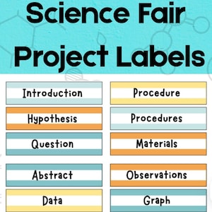 Printable Science Fair Project Labels Science Experiment Labels Science ...