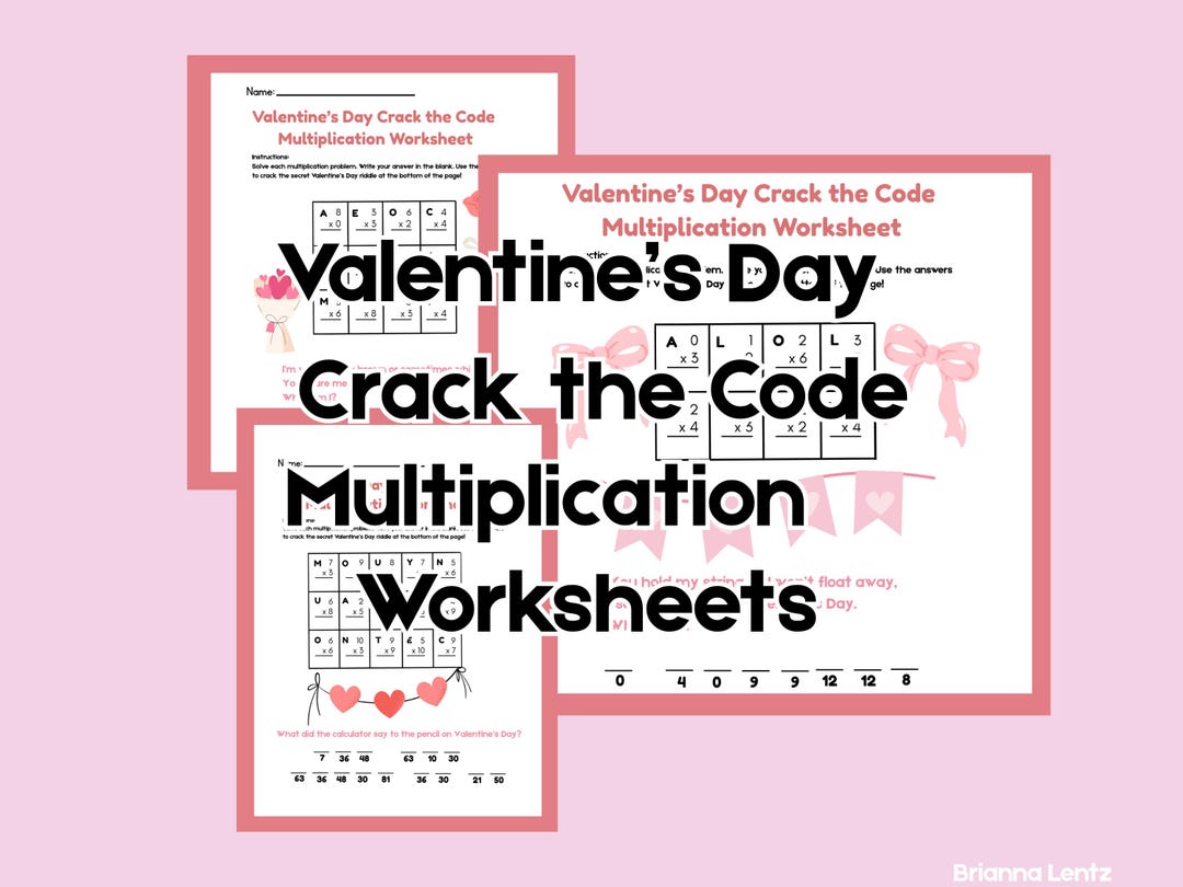 Valentine’s Day Crack the Code Multiplication Worksheets | Math Mystery ...