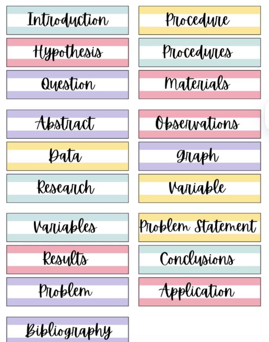 Printable Science Fair Project Labels Science Experiment Labels Science ...