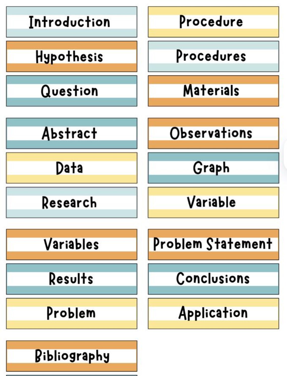 Printable Science Fair Project Labels Science Experiment Labels Science ...