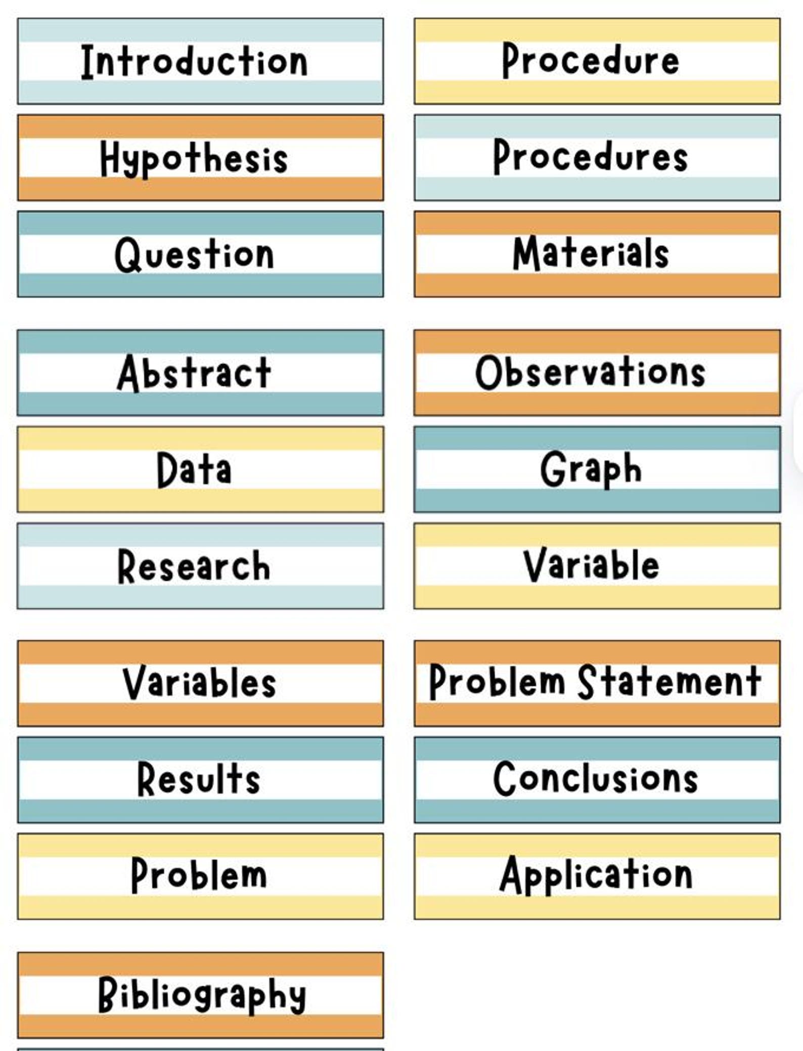 Printable Science Fair Project Labels Science Experiment Labels Science ...