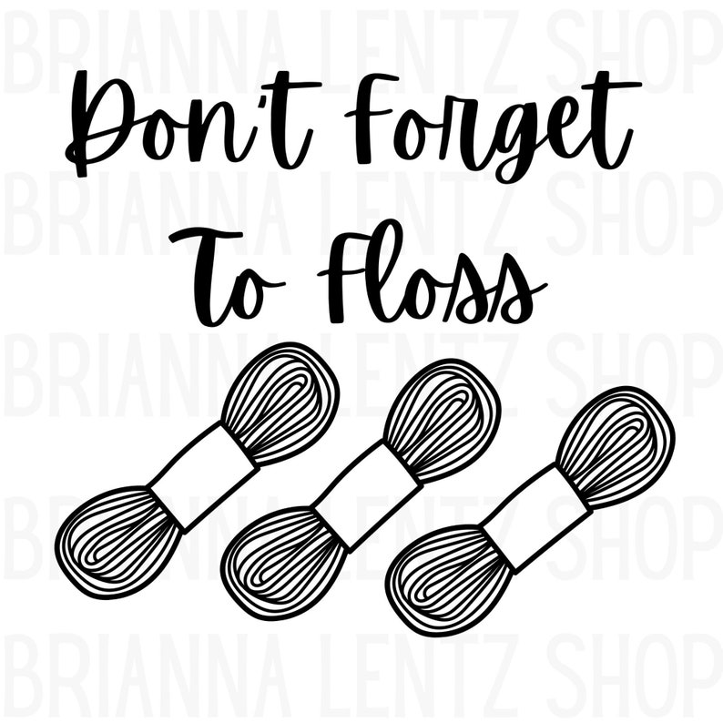 Don't Forget to Floss A Cross Stitch SVG, PNG, PDF Download File, Cross ...