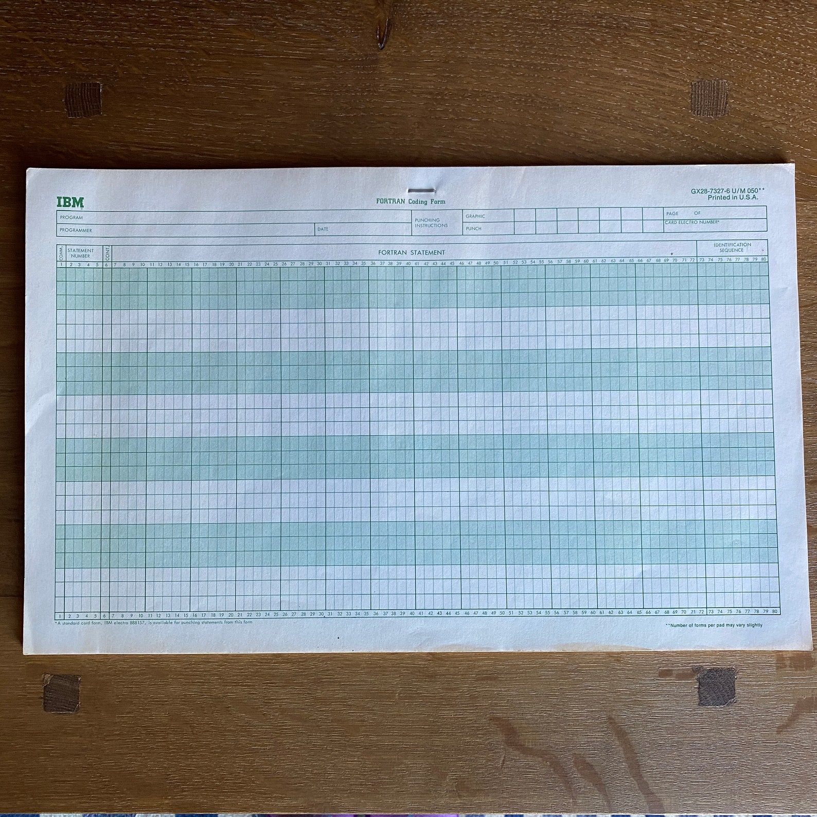 Vintage Pad of 1970s IBM FORTRAN Coding Form Paper Computer Programming ...