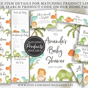 Dinosaur Baby Shower Game Bundle Mommy Daddy, Word Scramble, Bingo ...