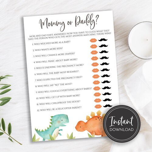 Dinosaur Baby Shower Game Bundle Mommy Daddy Word Scramble - Etsy