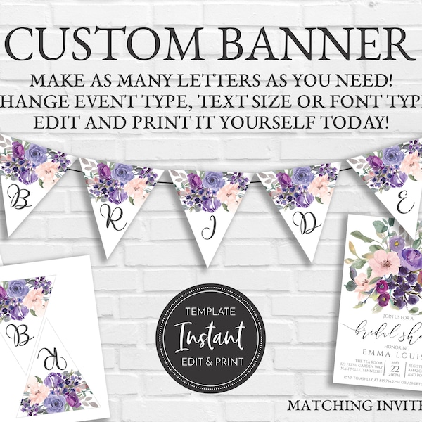 Purple Banner - Etsy