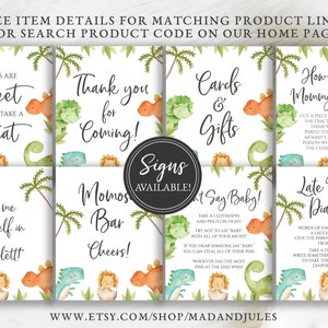 Dinosaur Baby Word Scramble Baby Shower Game Orange Blue Green T-rex ...