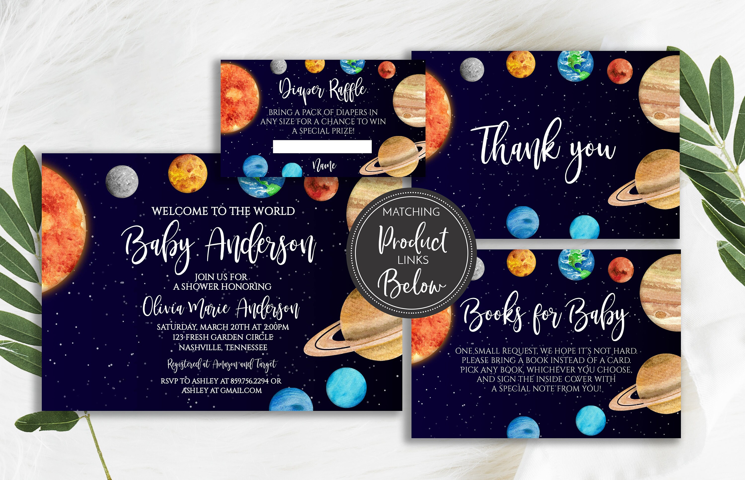 Space Planets Solar System Baby Shower Invitation Welcome to - Etsy