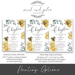 Oh Baybee Baby Shower Invitation, Bee Shower Invite, Babee, Honey Comb ...